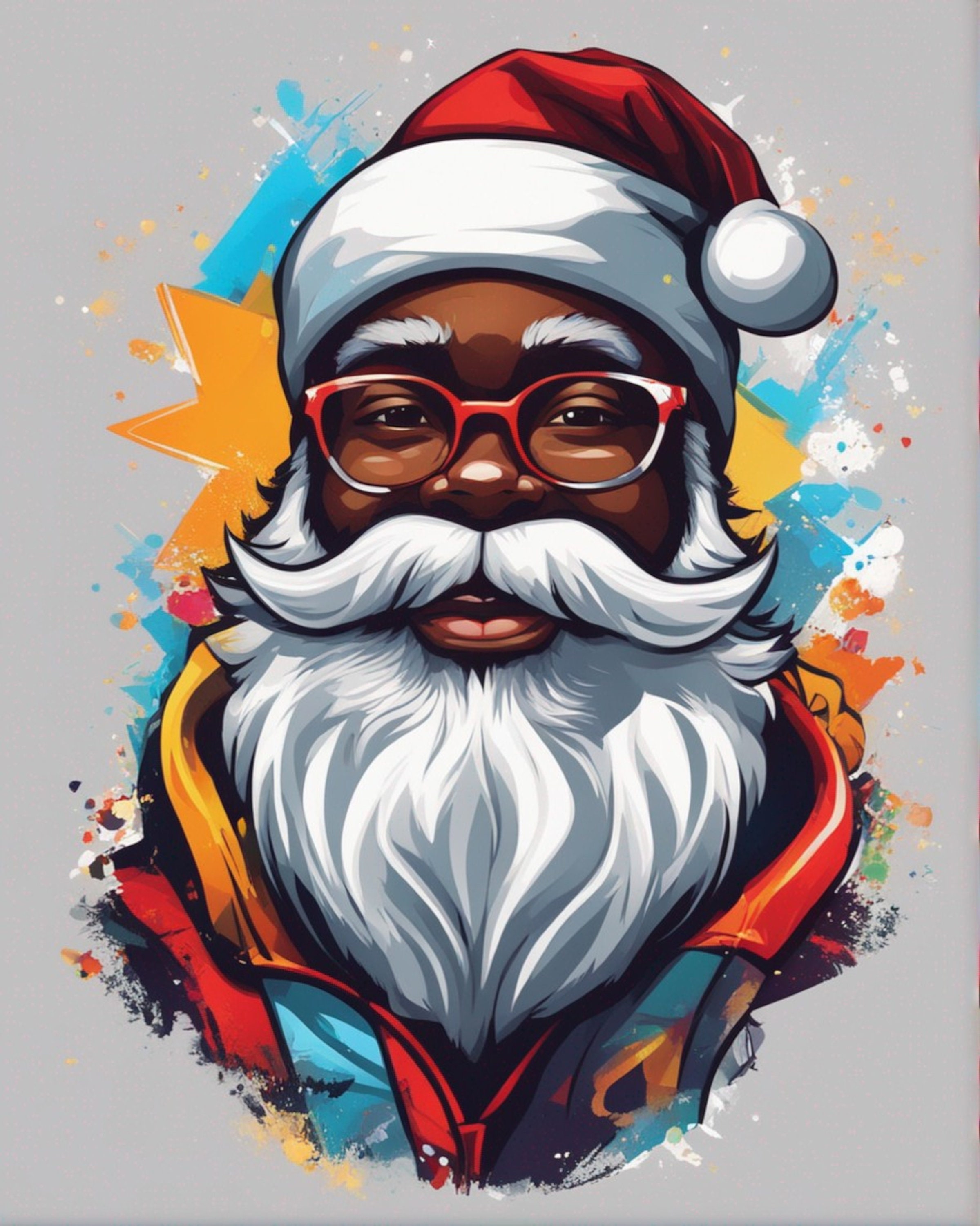 Black Santa Clipart PNG, African American Santa PNG Instant Download - Etsy