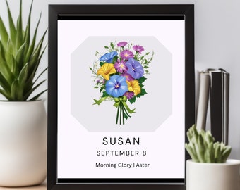 Personalized Birth Month Flower Bouquet Custom Birth Month Flower ...