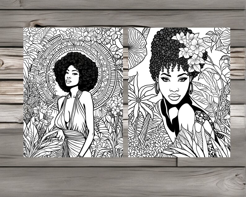 Black Coloring Books for Women, Adult Coloring Books Black Women Faces ...