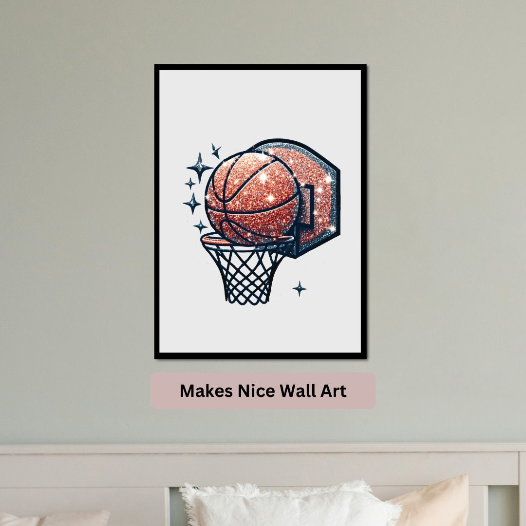 Girls Basketball Svg Png, Basket Ball and Net Svg Png DTF Clipart ...