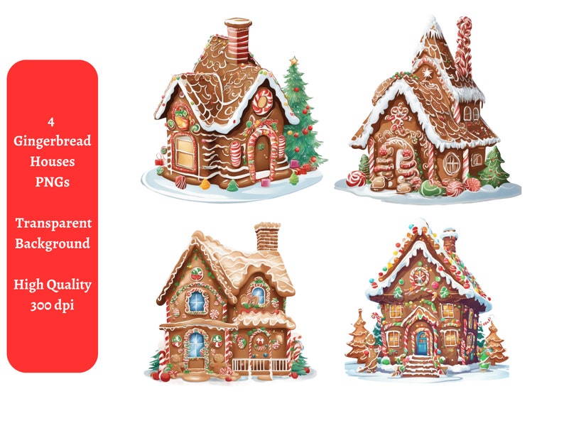 Christmas Gingerbread House Clipart Pngs, Christmas Decoration Clip Art ...