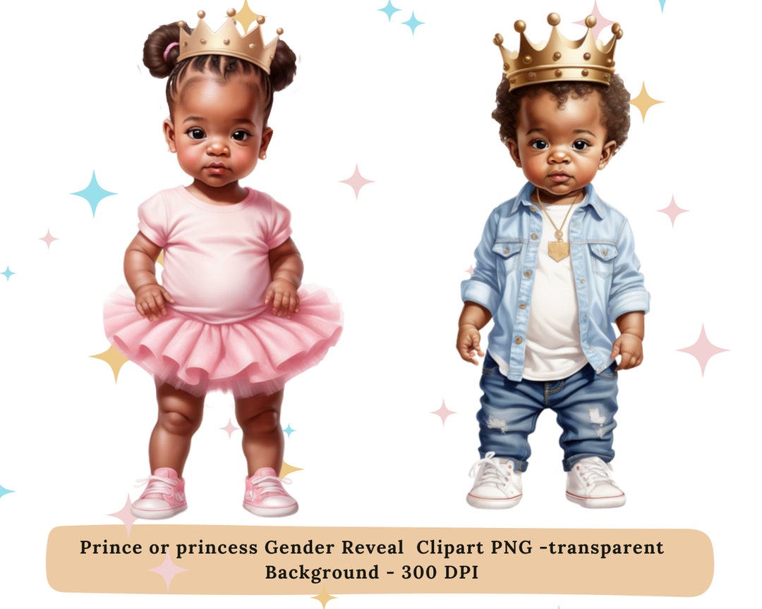 Black Gender Reveal PNG SVG Clipart, Black Boy Girl Baby Shower Svg Png ...