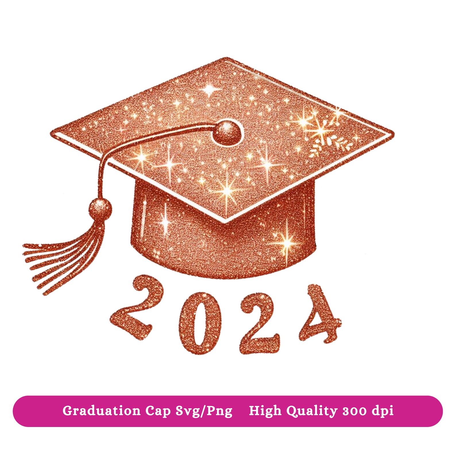 Pink Graduation Cap Clipart Png Svg, Graduation 2024 PNG Clipart ...