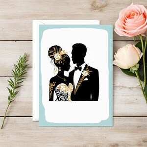 Black Wedding Couple Clipart PNG SVG | African American Bride and Groom ...