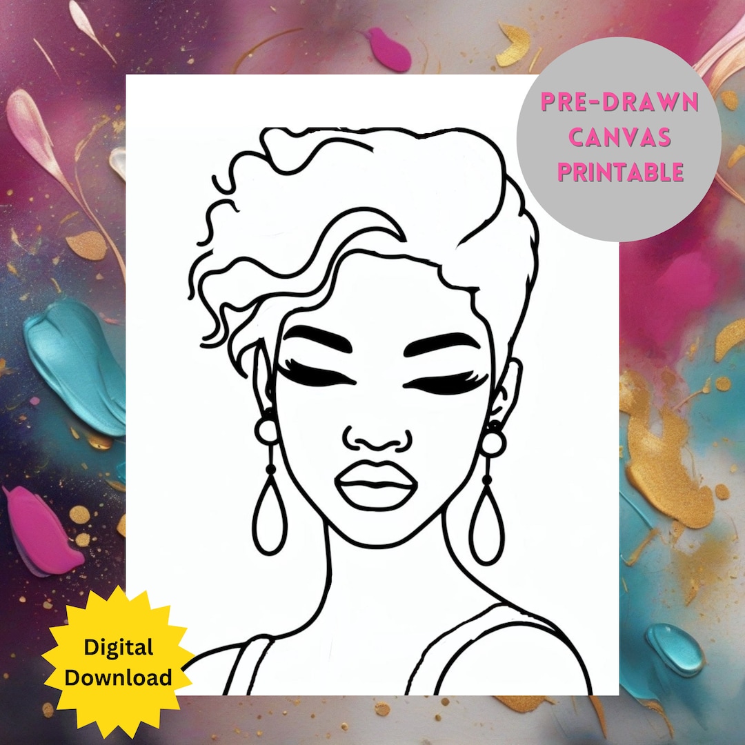 Sip and Paint, DIY Paint and Sip Party, Pre-drawn Canvas - Etsy