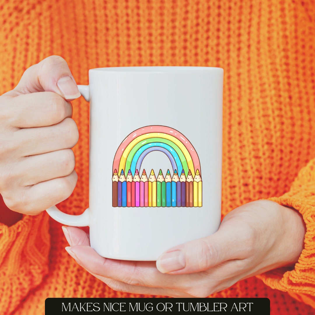 School Pencil Rainbow PNG Clipart School Digital Art for Back to School ...