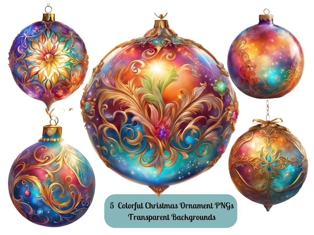 Colorful Christmas Ornaments Clipart PNG, Christmas Decoration Clip Art ...