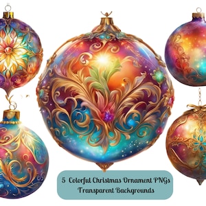 Colorful Christmas Ornaments Clipart PNG, Christmas Decoration Clip Art ...