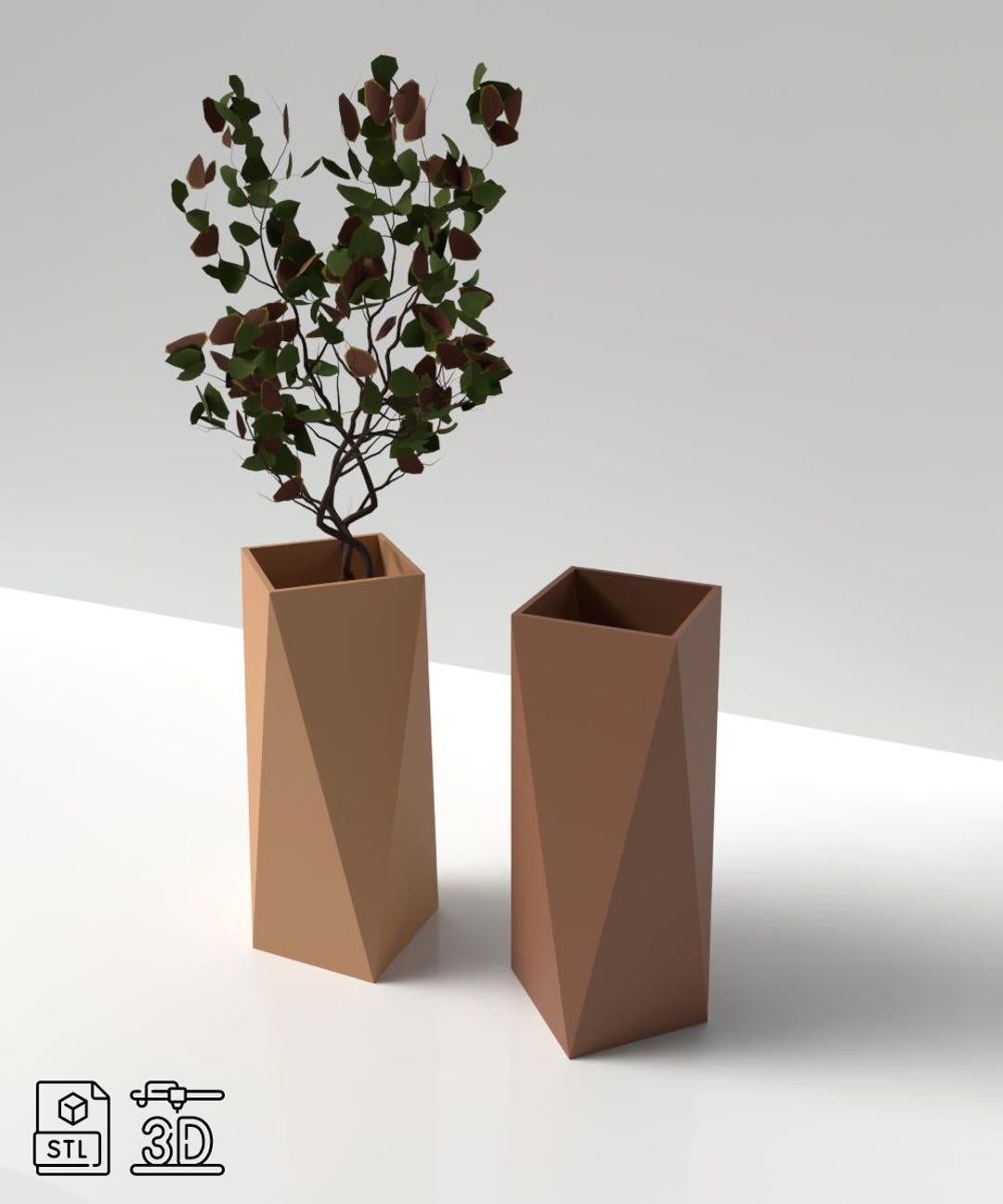 Geometric Vase Flower Pot STL File - for 3D Printing Special Gift ...