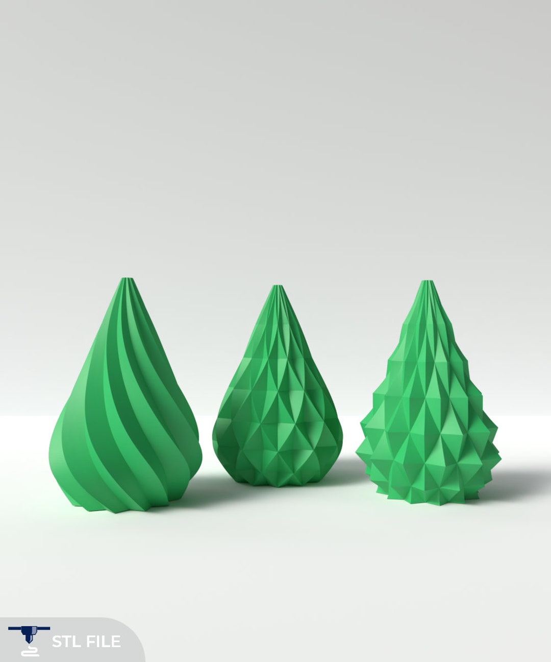 3D Christmas Tree, 3 Model. STL File for Christmas, Christmas Decor ...