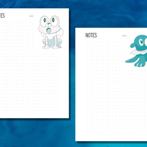 Pokemon Water Type Planner and Notes Template Printable Planner Digital ...