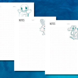 Pokemon Water Type Planner and Notes Template | Printable Planner ...