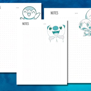Pokemon Water Type Planner and Notes Template | Printable Planner ...