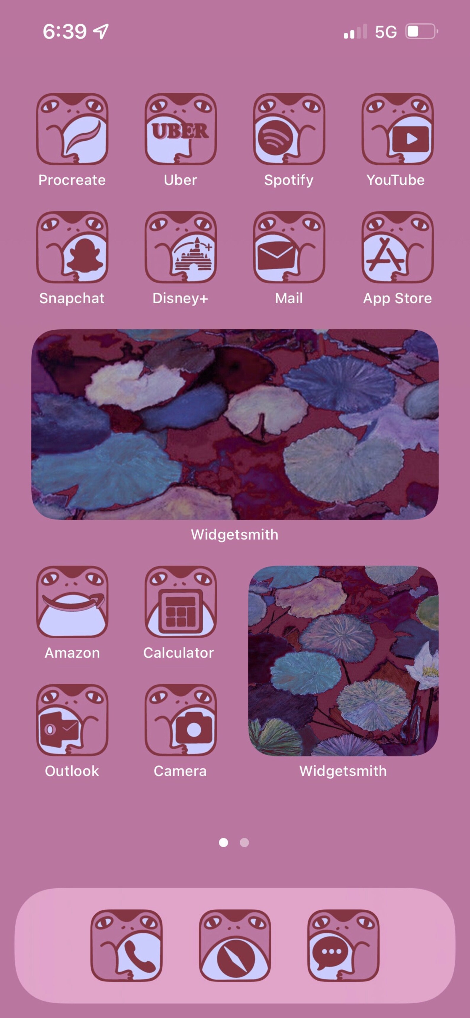 Frog Icons Red and Pink Icons Ios 14 Ios 15 Mushroom Lily Pads | Etsy