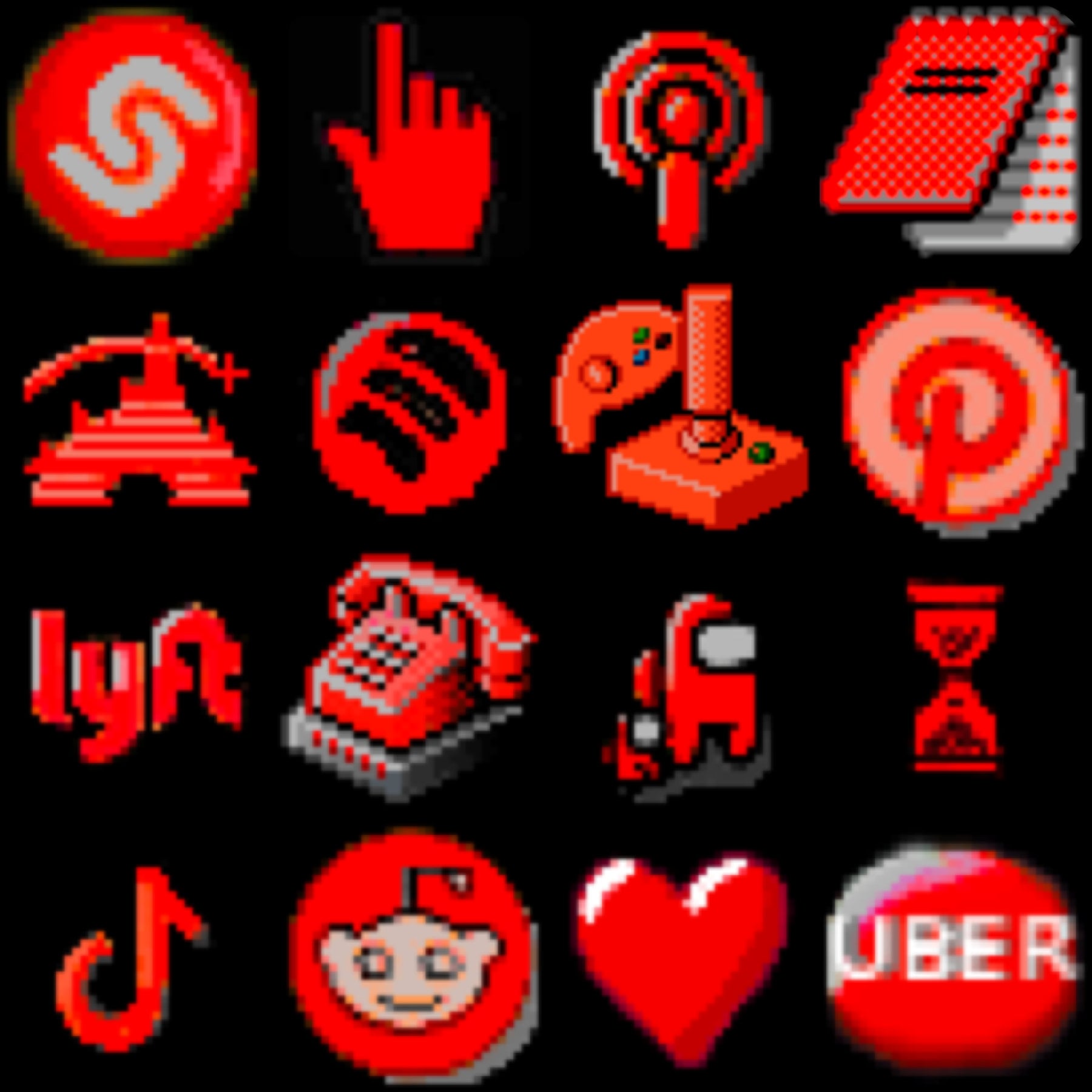 Retro Red and Black Grunge Vintage Windows 98 Icons Ios 14 Wallpapers ...