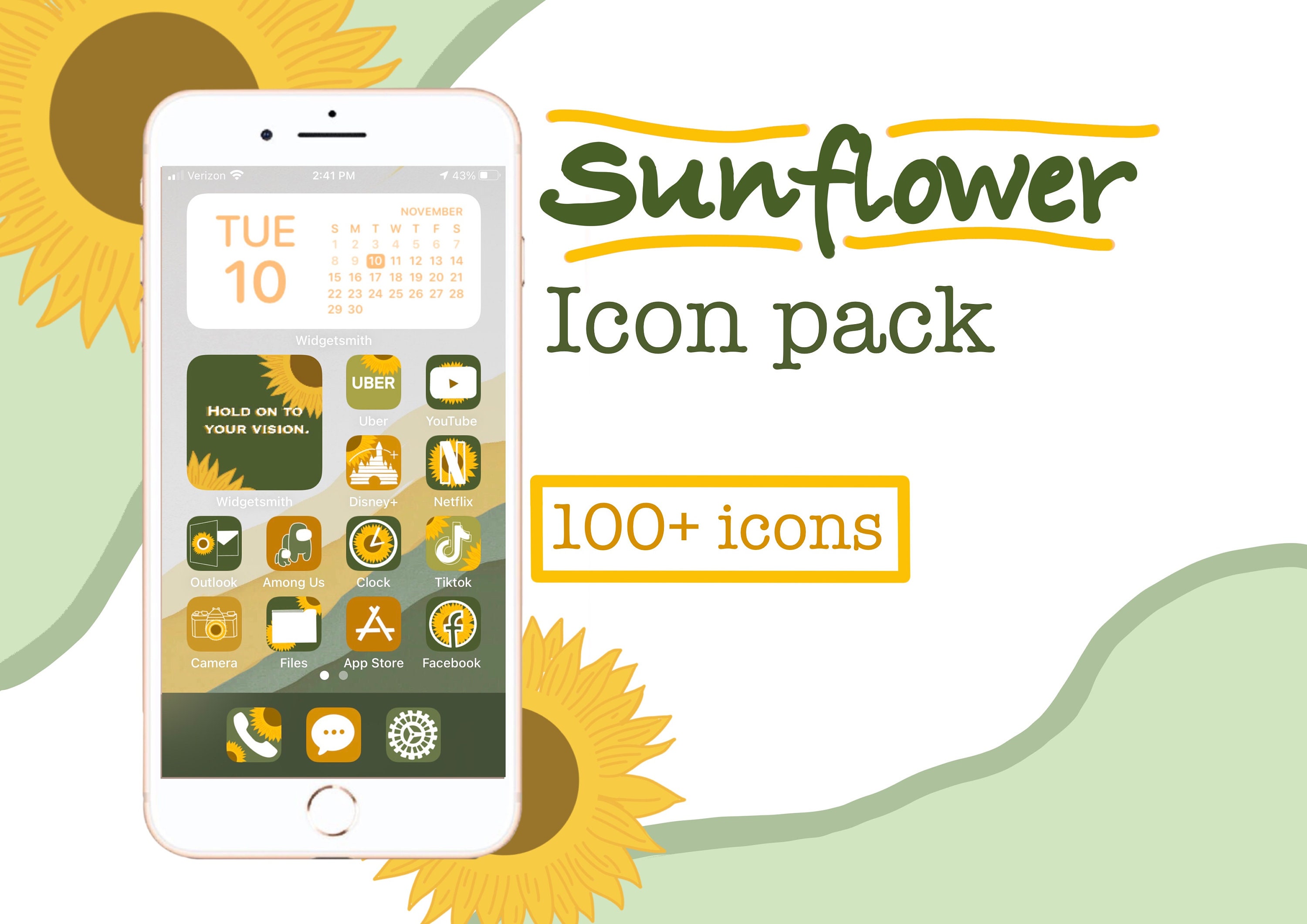Sunflower Icon Pack Ios 14 Icons | Etsy