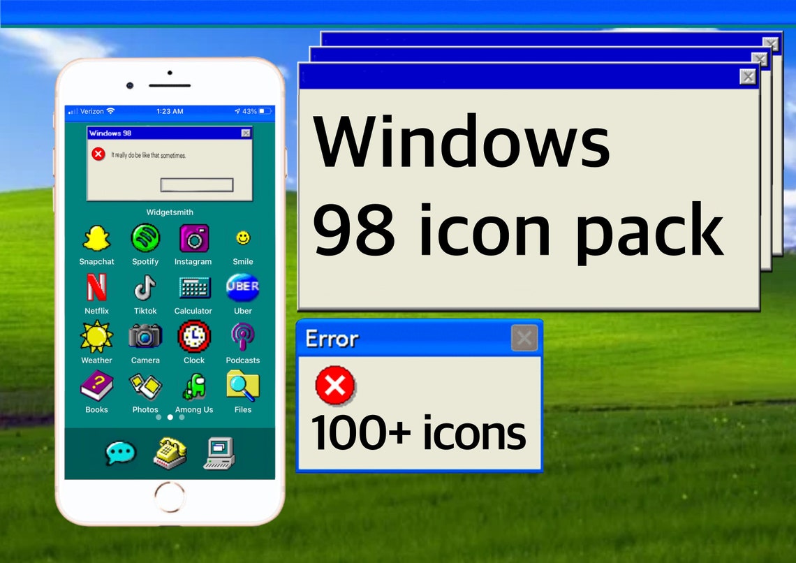 Windows 98 Icons Ios 14 Icon Pack | Etsy