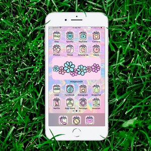 Pastel Unicorn Flowers Icon Pack Widgets Wallpapers Cute Ios 14 or Ios ...