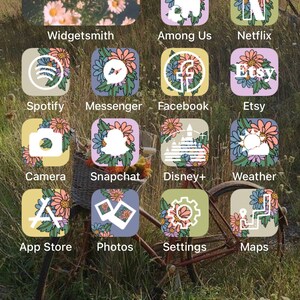 Spring Cottagecore Flowers Ios 14 App Icons Pack - Etsy