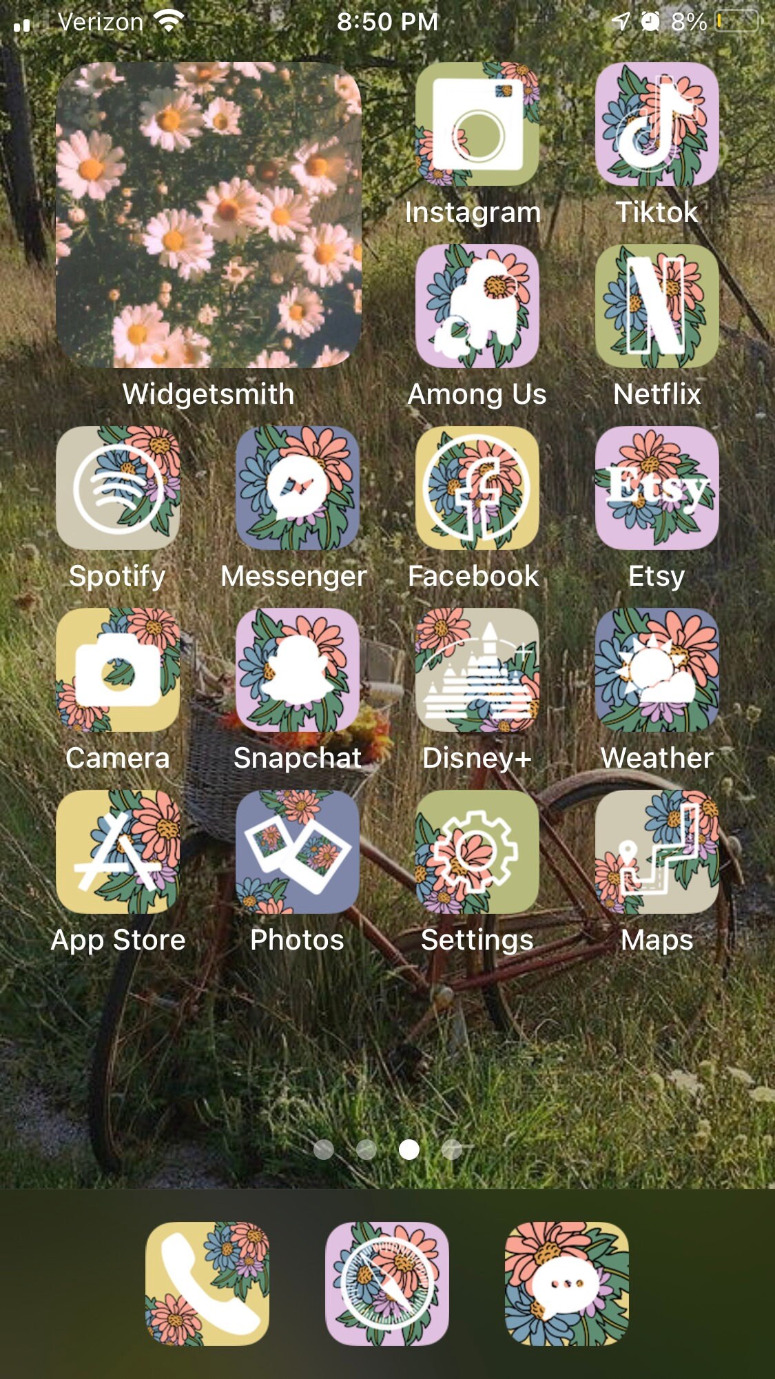 Spring Cottagecore Flowers Ios 14 App Icons Pack | Etsy