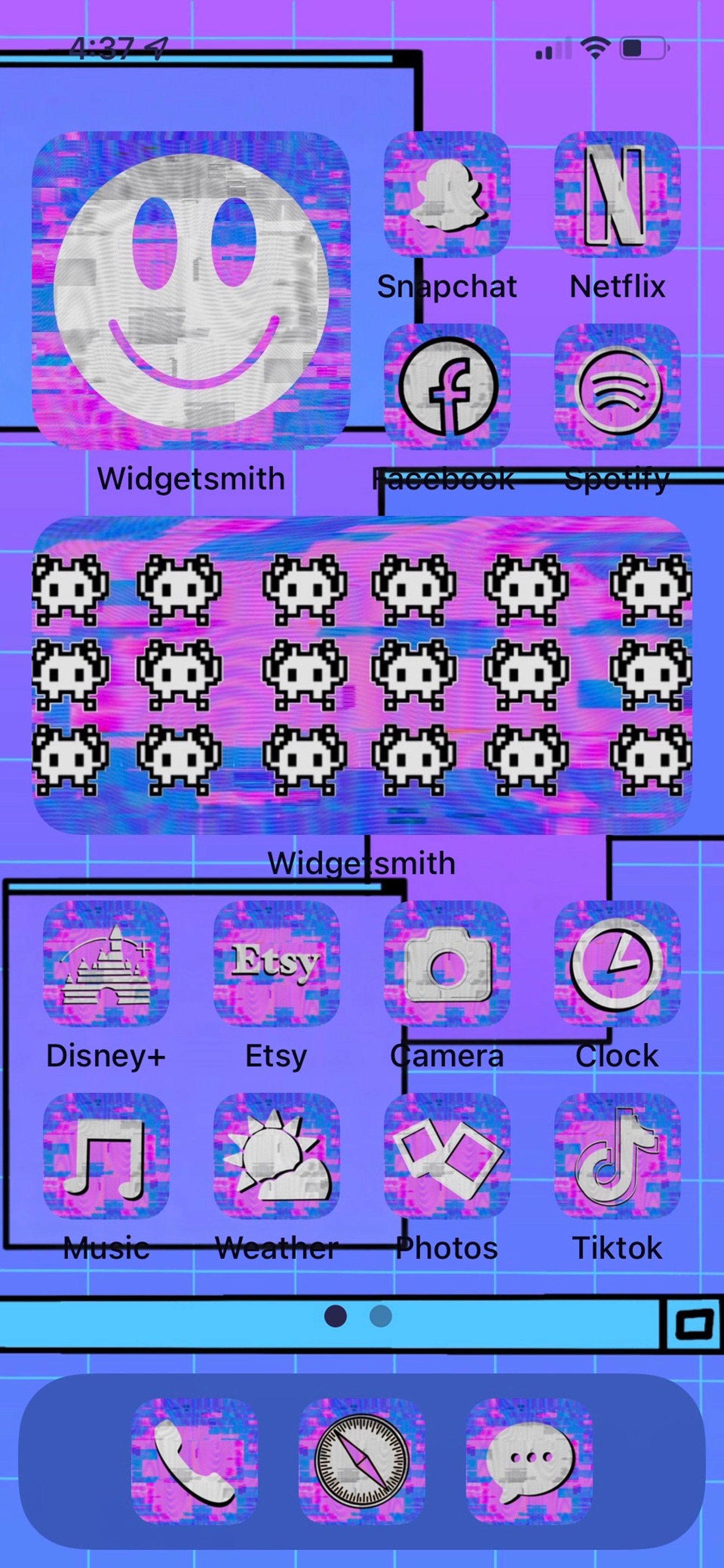 Glitch Icons Ios 15 Iphone Widgets and Wallpaper Vaporwave - Etsy