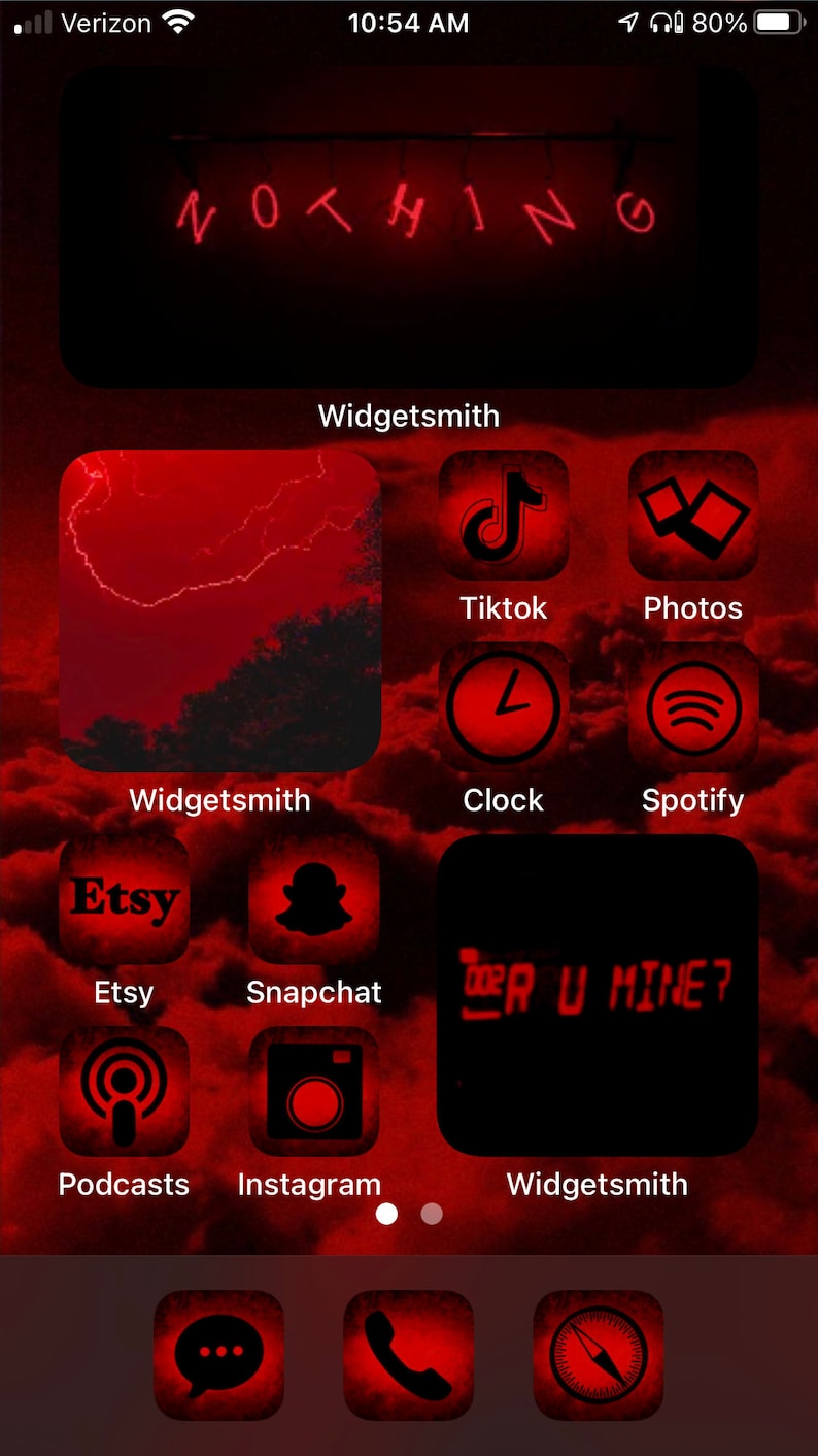 Red Grunge Aesthetic 100 Icons Ios14 Apps Icon Pack Widgets | Etsy