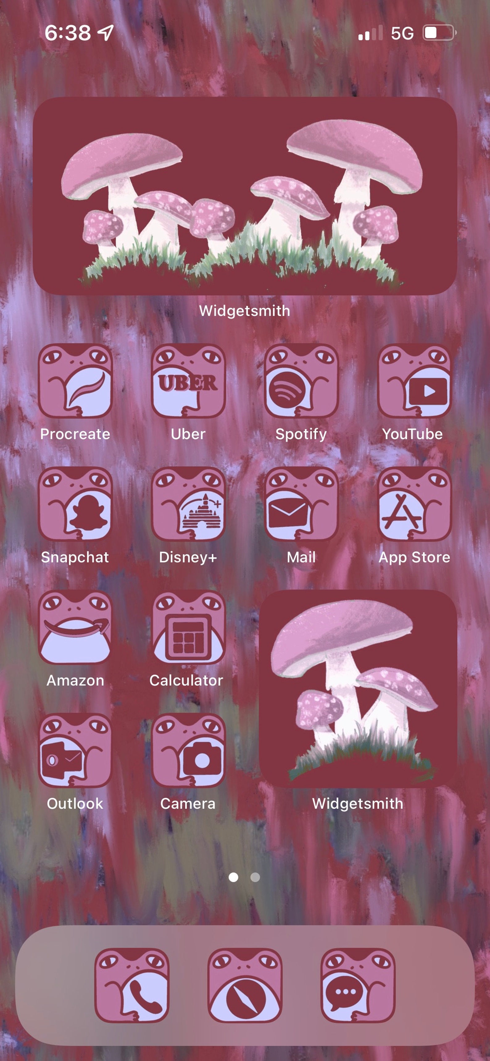 Frog Icons Red and Pink Icons Ios 14 Ios 15 Mushroom Lily Pads | Etsy