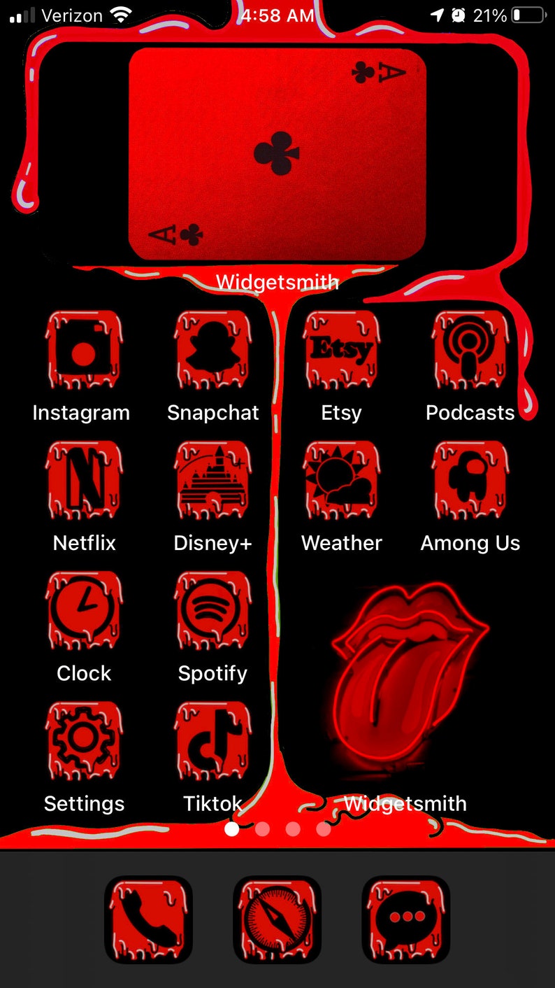 Trippy Grunge Blood Red Aesthetic Icons Ios 14 - Etsy
