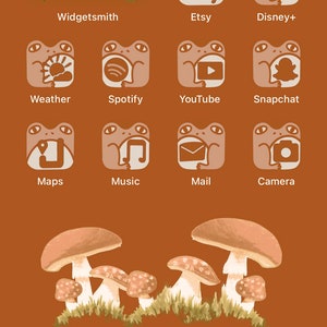 Frog Icons Orange 70s Icons Ios 14 Ios 15 Mushroom Lily Pads Homescreen ...
