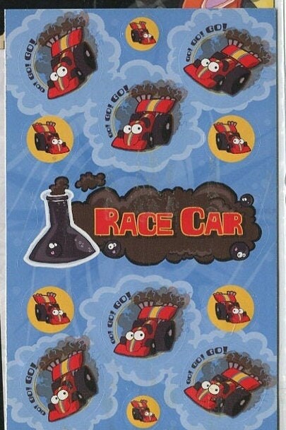 Scratch and Sniff Smelly Stickers Race Car Oil Gas Fumes Scent - Etsy