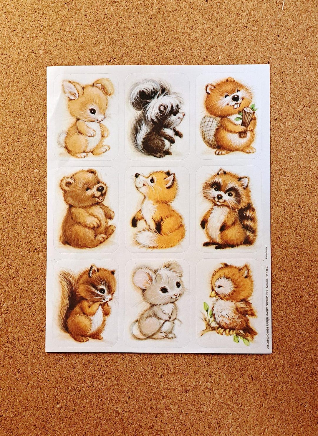 Vintage 90s Animal Stickers ~ Baby Animals, Woodland Forest Critters ...