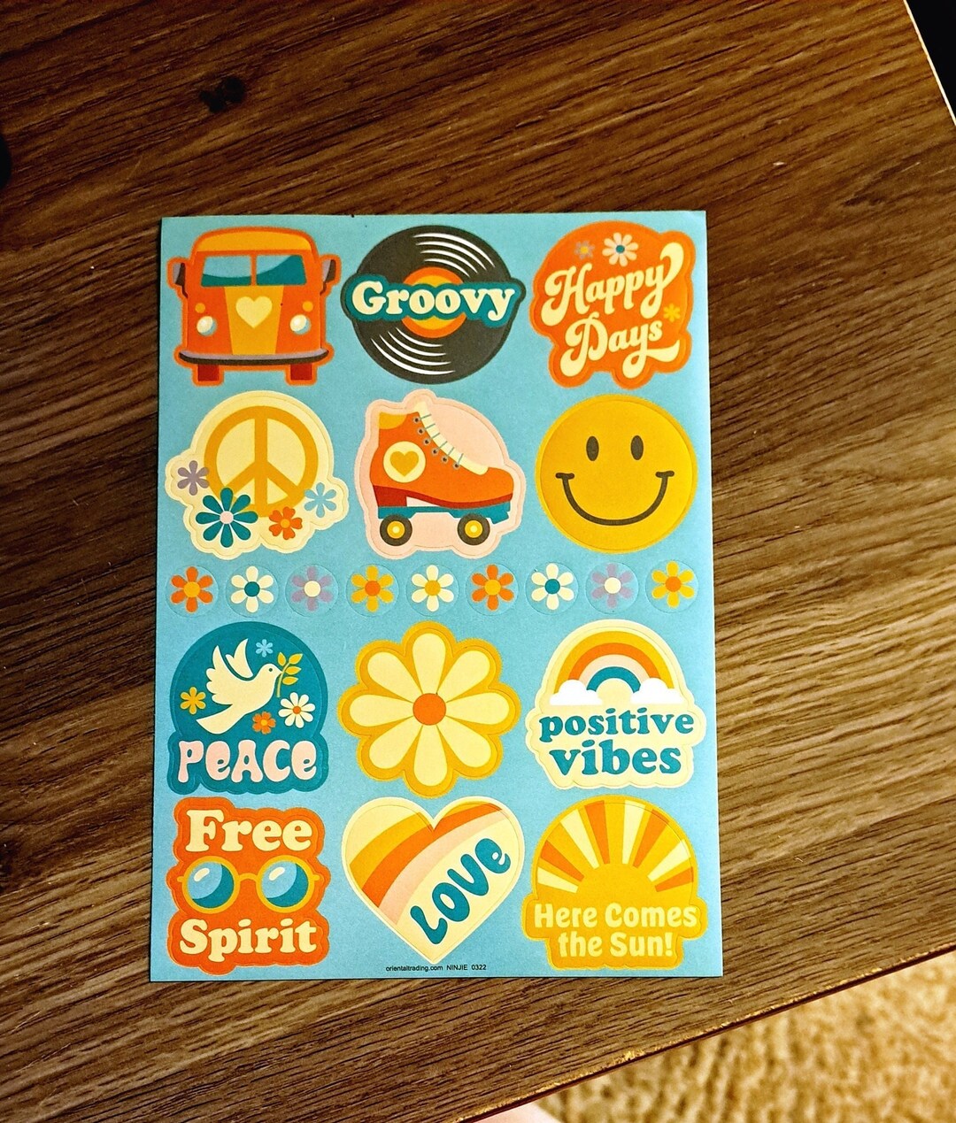 Retro Boho 70s Sticker Sheet ~ Flower Power ~ Peace & Love ~ Groovy - Etsy