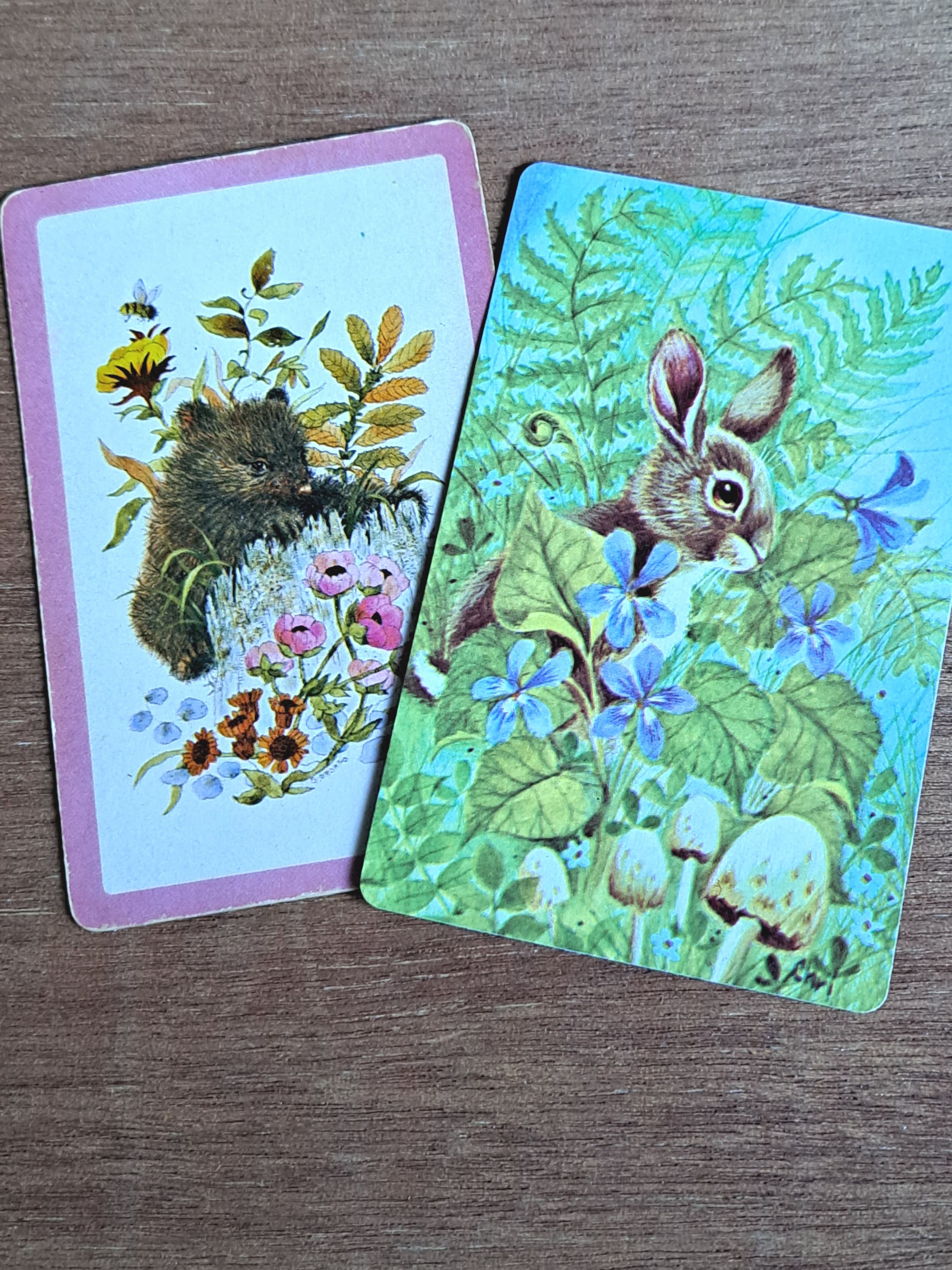 2 Vintage Swap Cards Cottagecore Woodland Forest Creatures / Critters ...