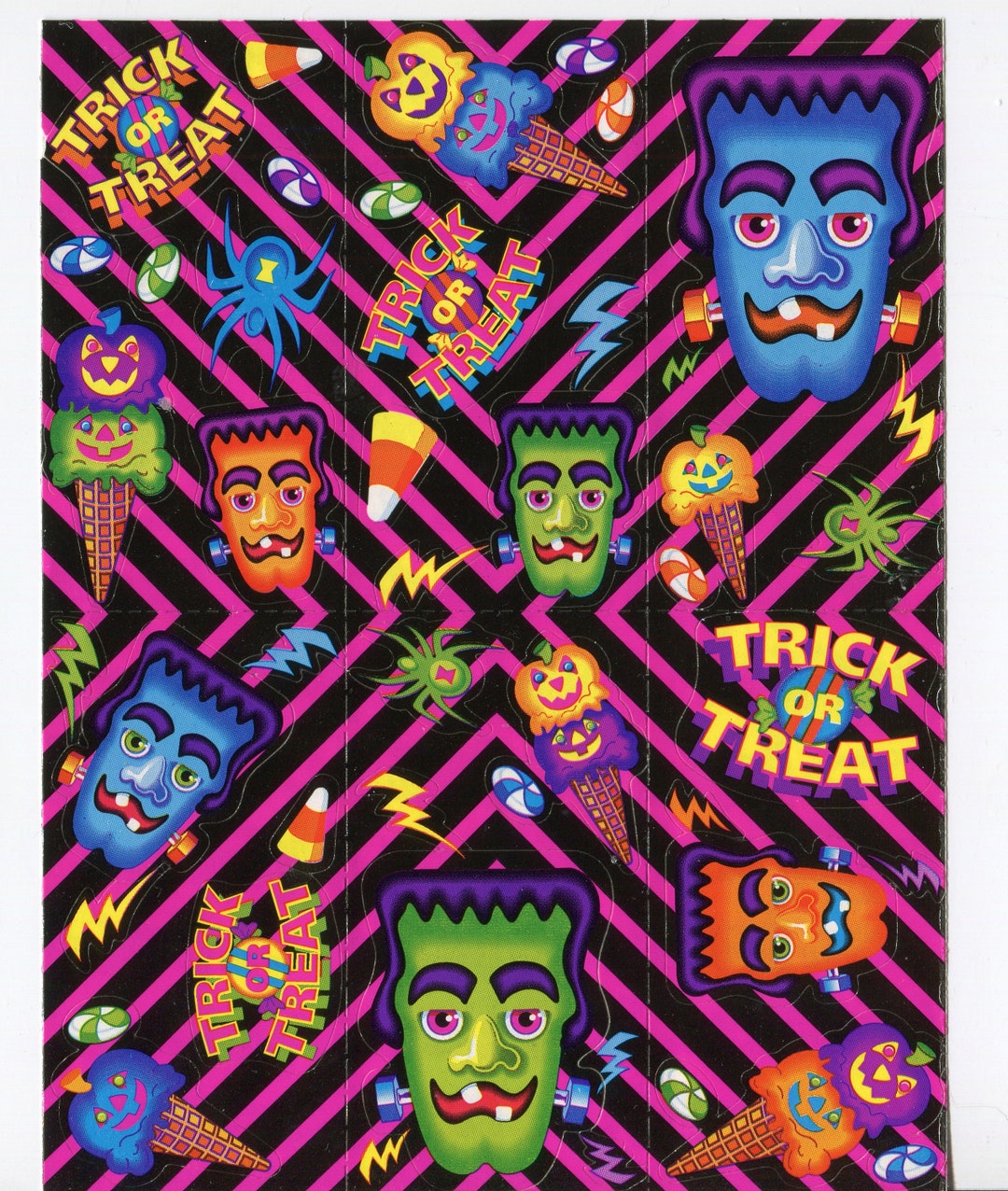 80s 90s Vintage Lisa Frank Sticker Sheet Halloween S194 - Etsy