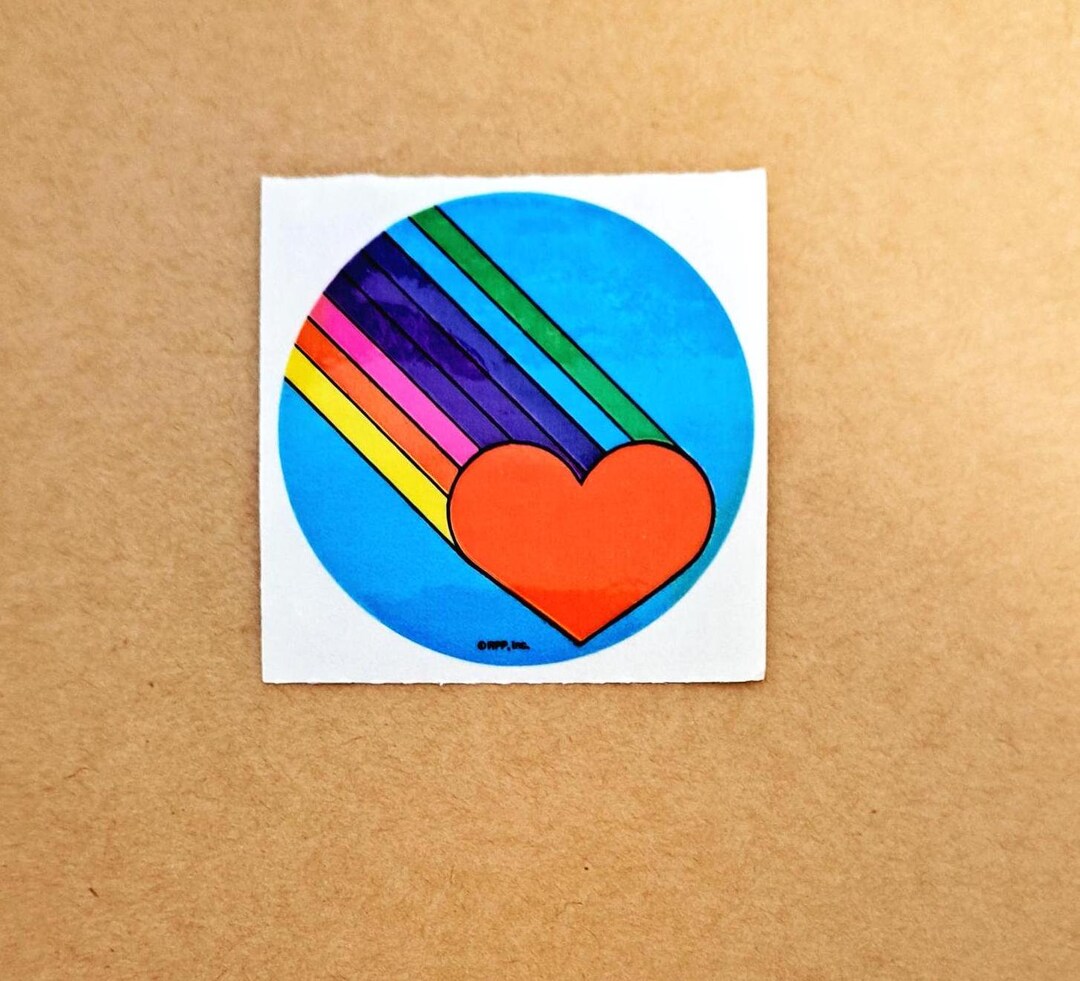 RARE 80s Rainbow Heart Sticker ~ Vintage Russ Dazzlers - Etsy