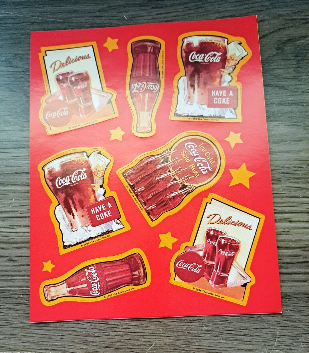 80s Vintage Coca Cola Sticker Sheet Gibson Greetings - Etsy