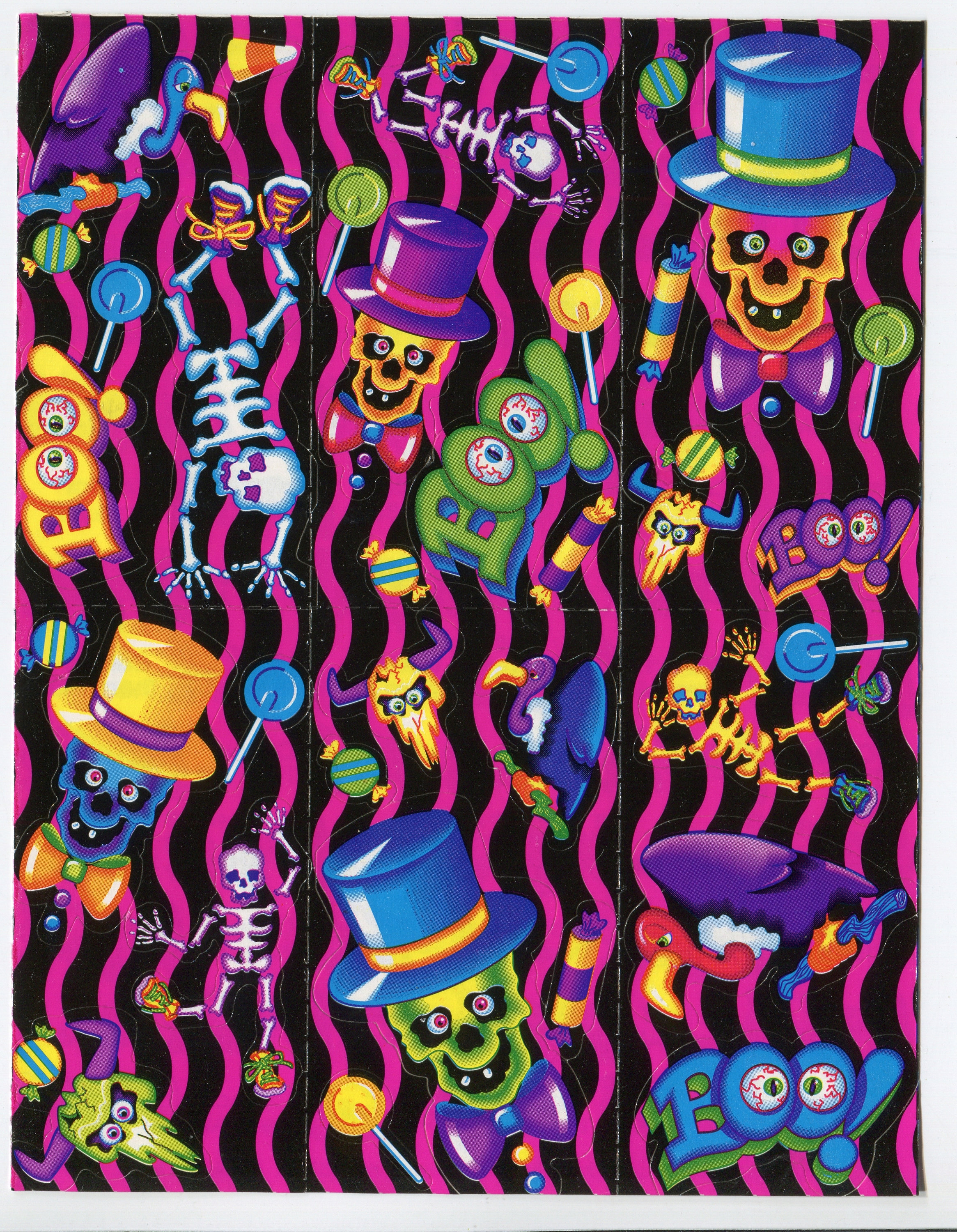 80s 90s Vintage Lisa Frank Halloween Sticker Sheet S198 Complete ...