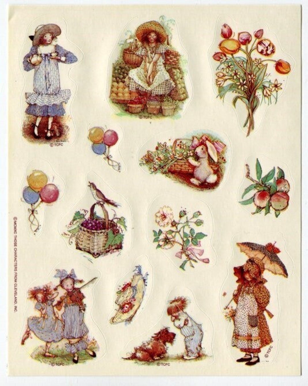 Vintage 1990 Holly Hobbie Sticker Sheet - Etsy