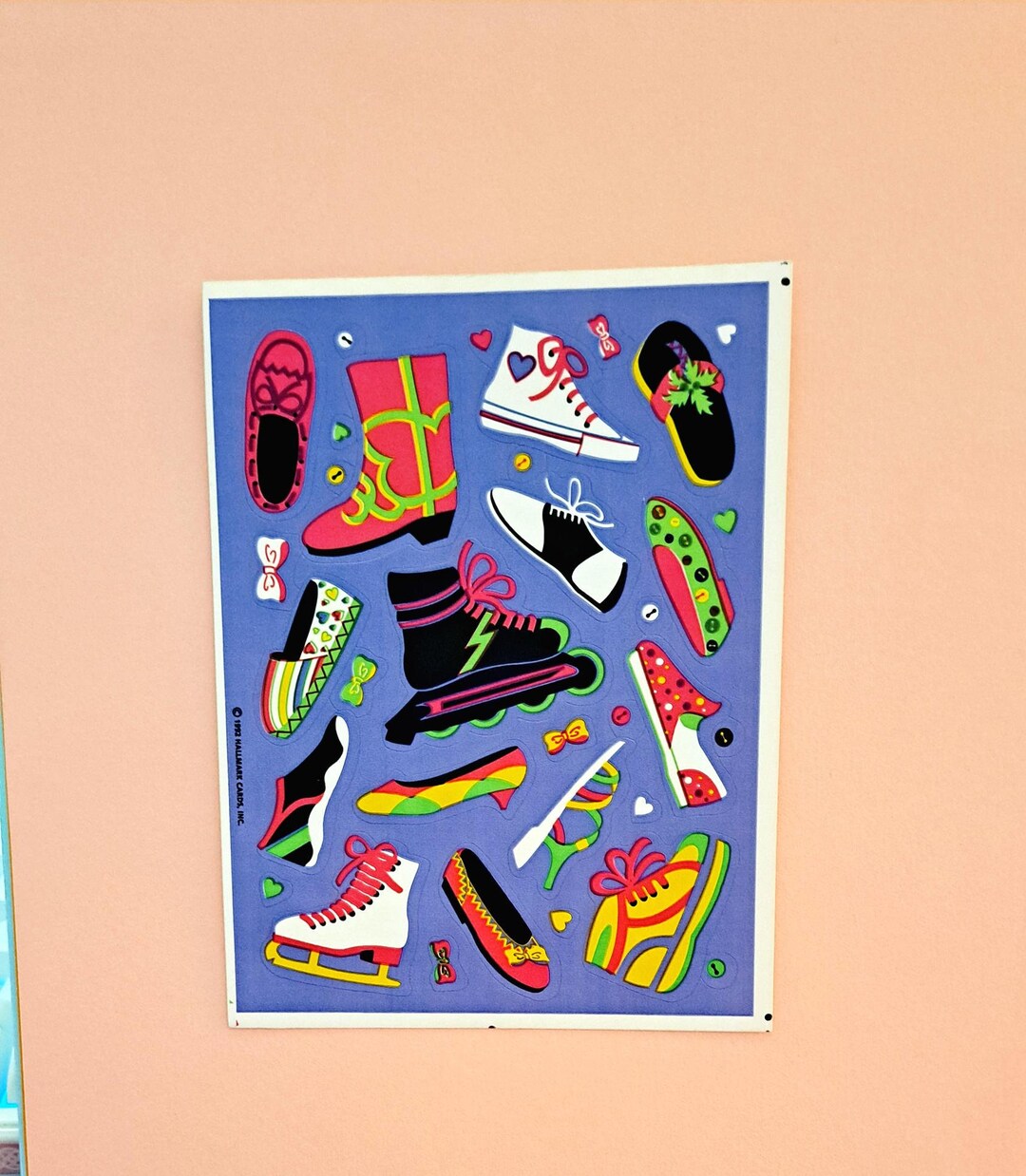 90s Neon Shoes Stickers Hallmark High Tops Skates, Sneakers, Tennis ...