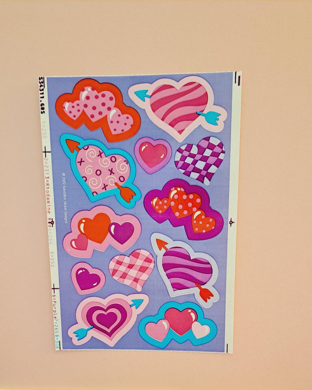 Vintage Y2K Sandylion Hearts Stickers - Etsy