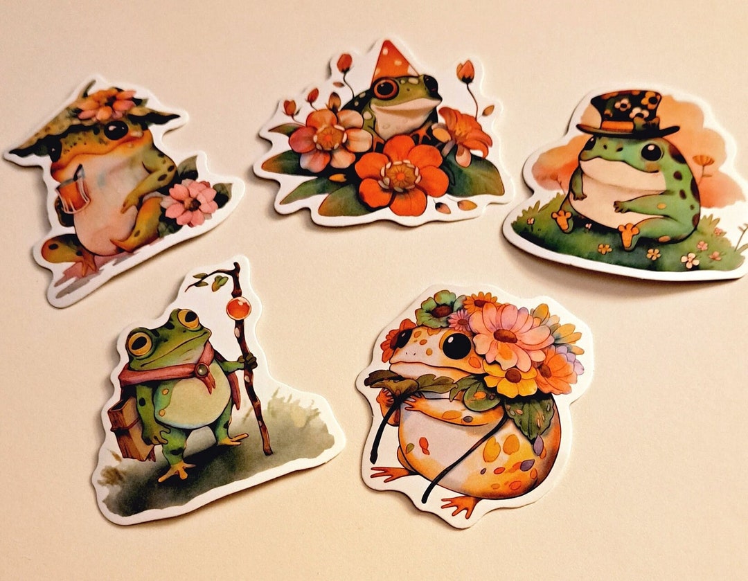 5PC Frogs and Toads Sticker Lot Kawaii /cottagecore - Etsy