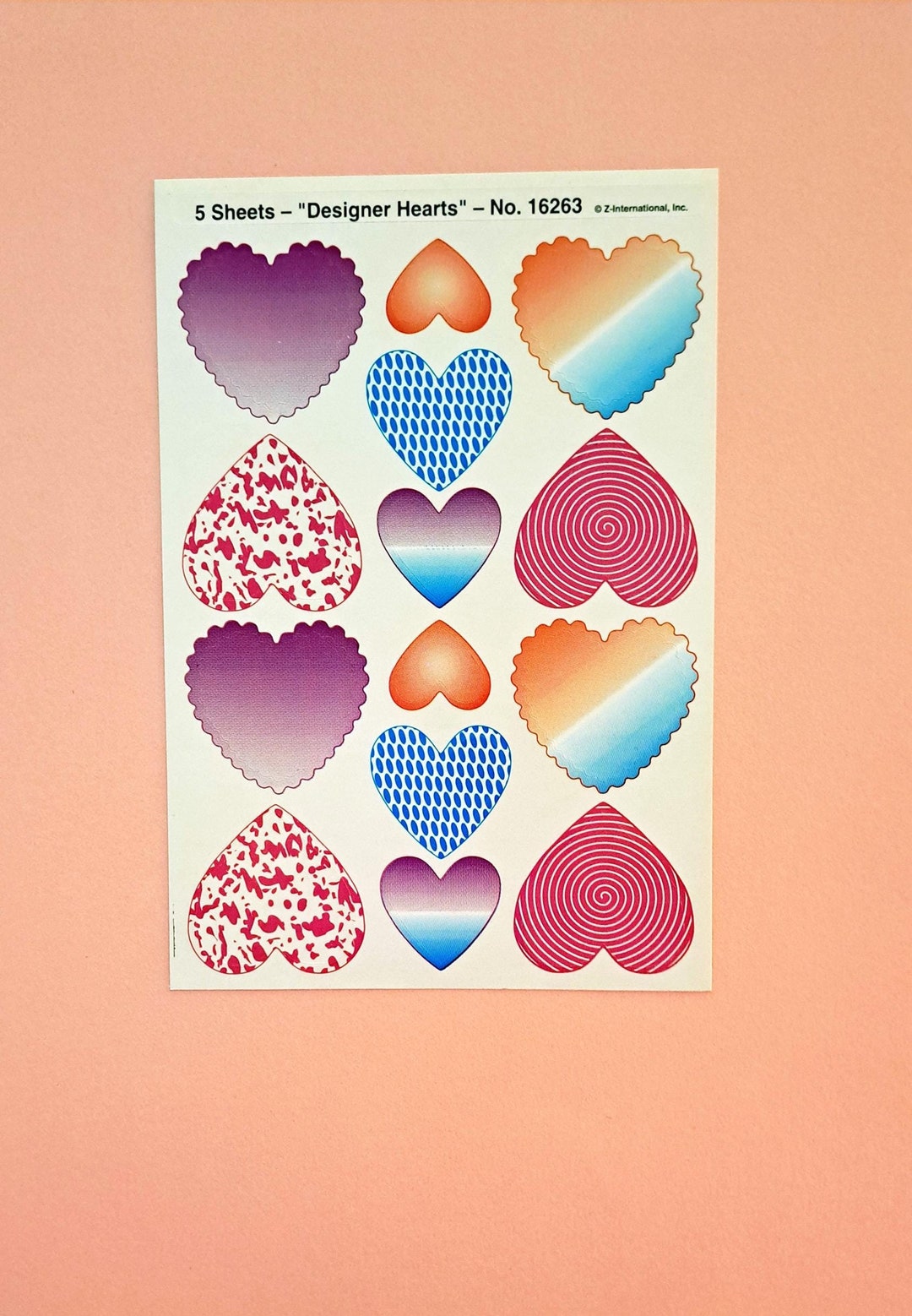 80s Style Retro Neon Hearts Stickers ~ Z International - Etsy