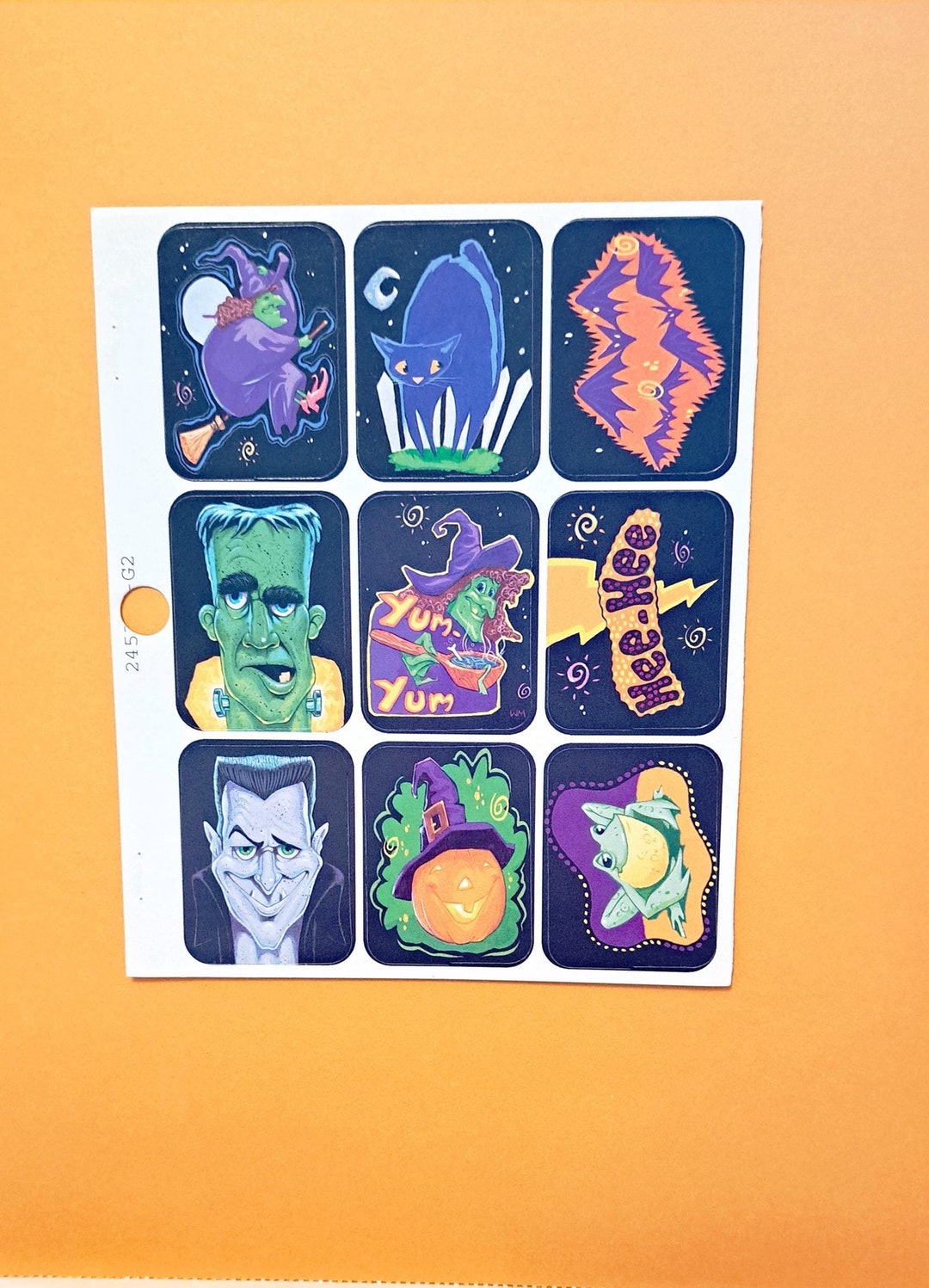 90s Halloween Monster Stickers ~ Witch, Dracula, Frankenstein ~ 1997 ...