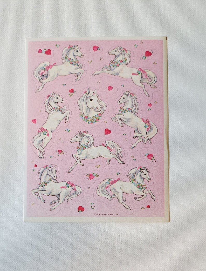 Vintage 80s Pink Horse Pony Sticker Sheet Hallmark - Etsy