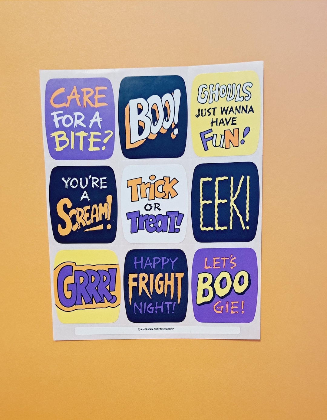80s Vintage Halloween Stickers Words, Phrases, Sayings American ...