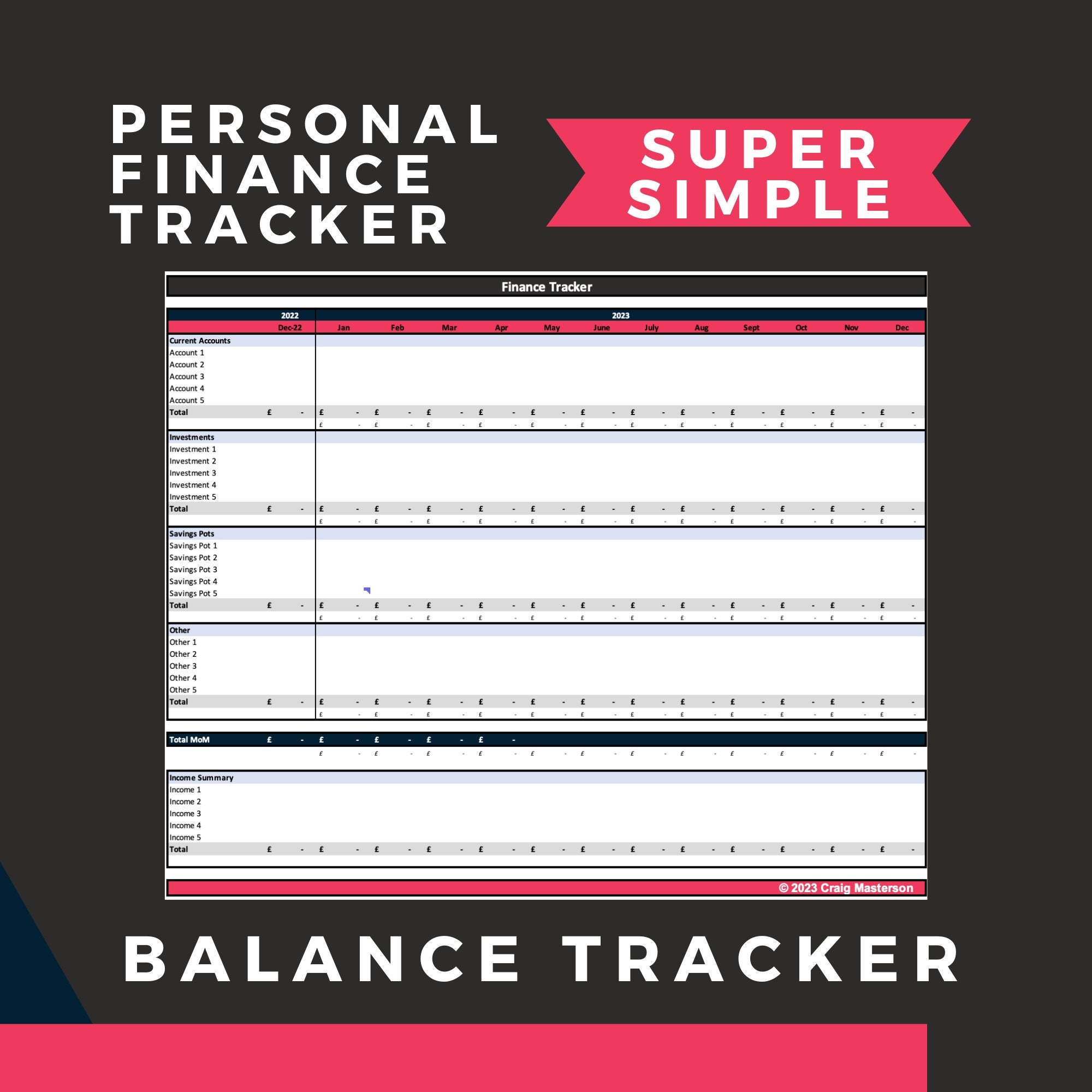 Super Simple Personal Finance Tracker - Etsy