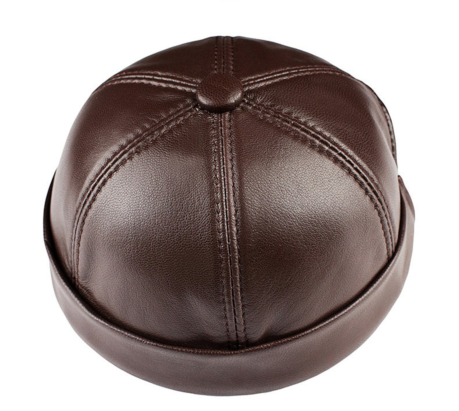 Real Leather Retro Hat Casual Landlord Hat Sheepskin Cap Thin - Etsy