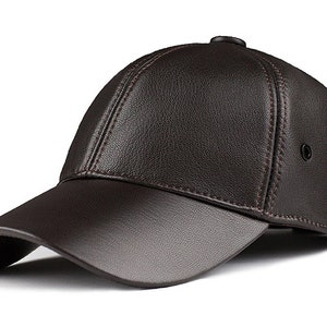 Solid Color Leather Baseball Cap - Etsy