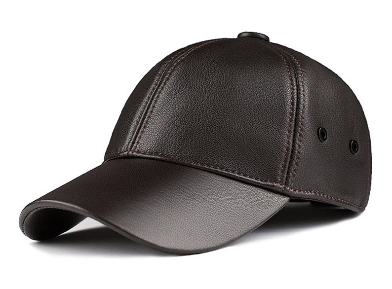 Solid Color Leather Baseball Cap - Etsy