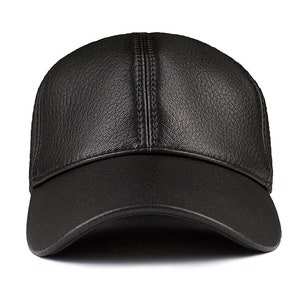 Solid Color Leather Baseball Cap - Etsy